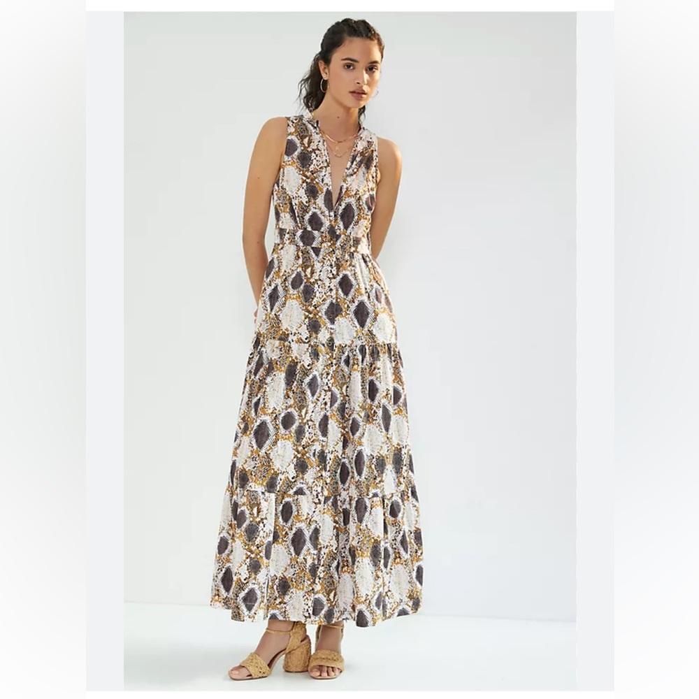 Maeve Snake Printed Maxi Dress - Gem